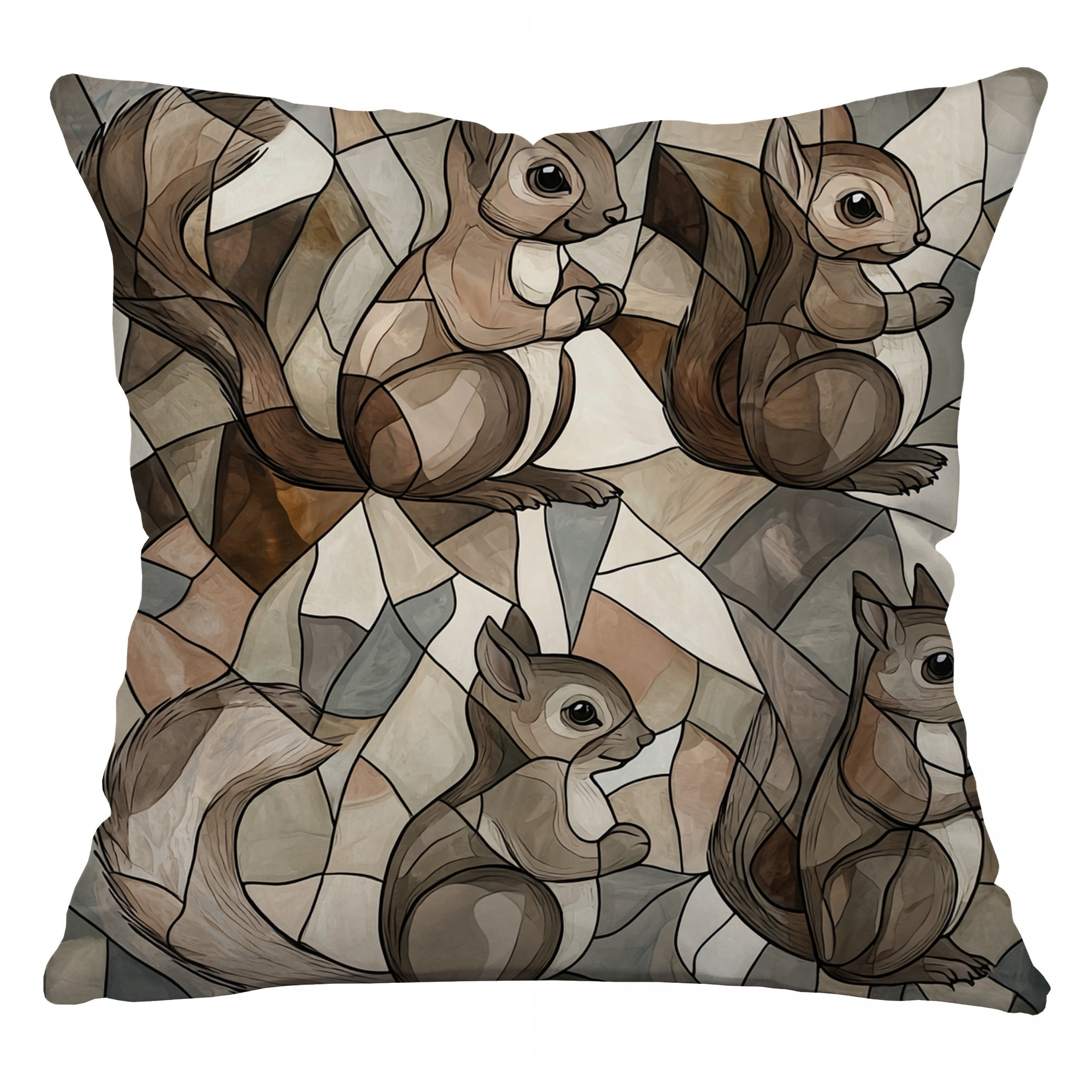 VisionDecor Squirrels Throw Pillow, Animals Cotton Twill Pillows | Wayfair