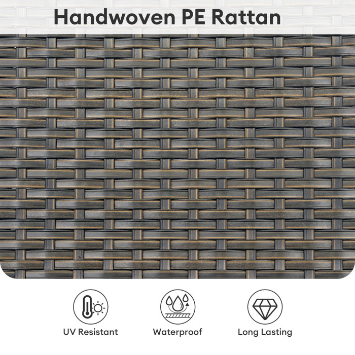 Red Barrel Studio® Thala Wicker/Rattan 3 Piece Patio Set with Cushions ...