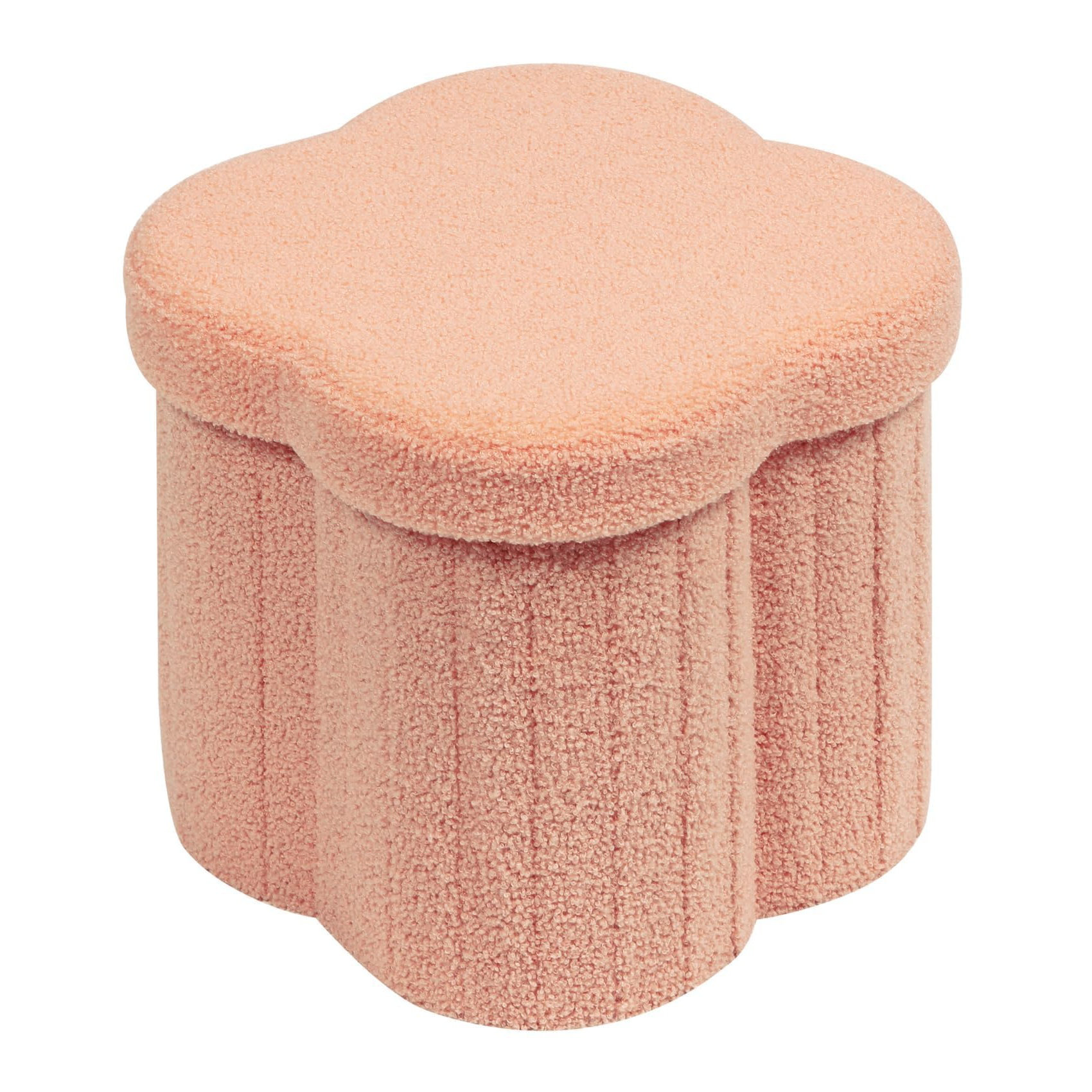 Mercer41 Storage Ottoman Cube - Flower-Shaped Design with Faux Teddy ...