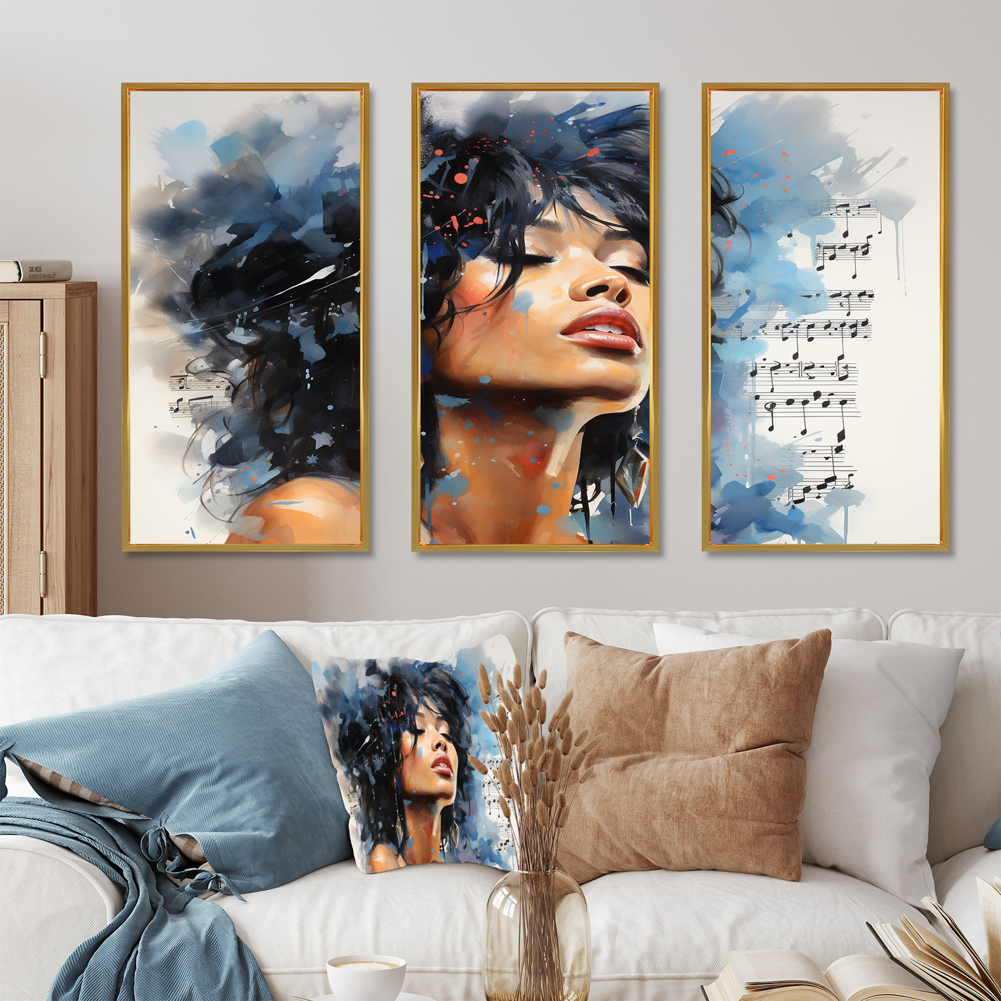 Everly Quinn Harlem Renaissance Blue & Black Woman Portrait II - Harlem ...