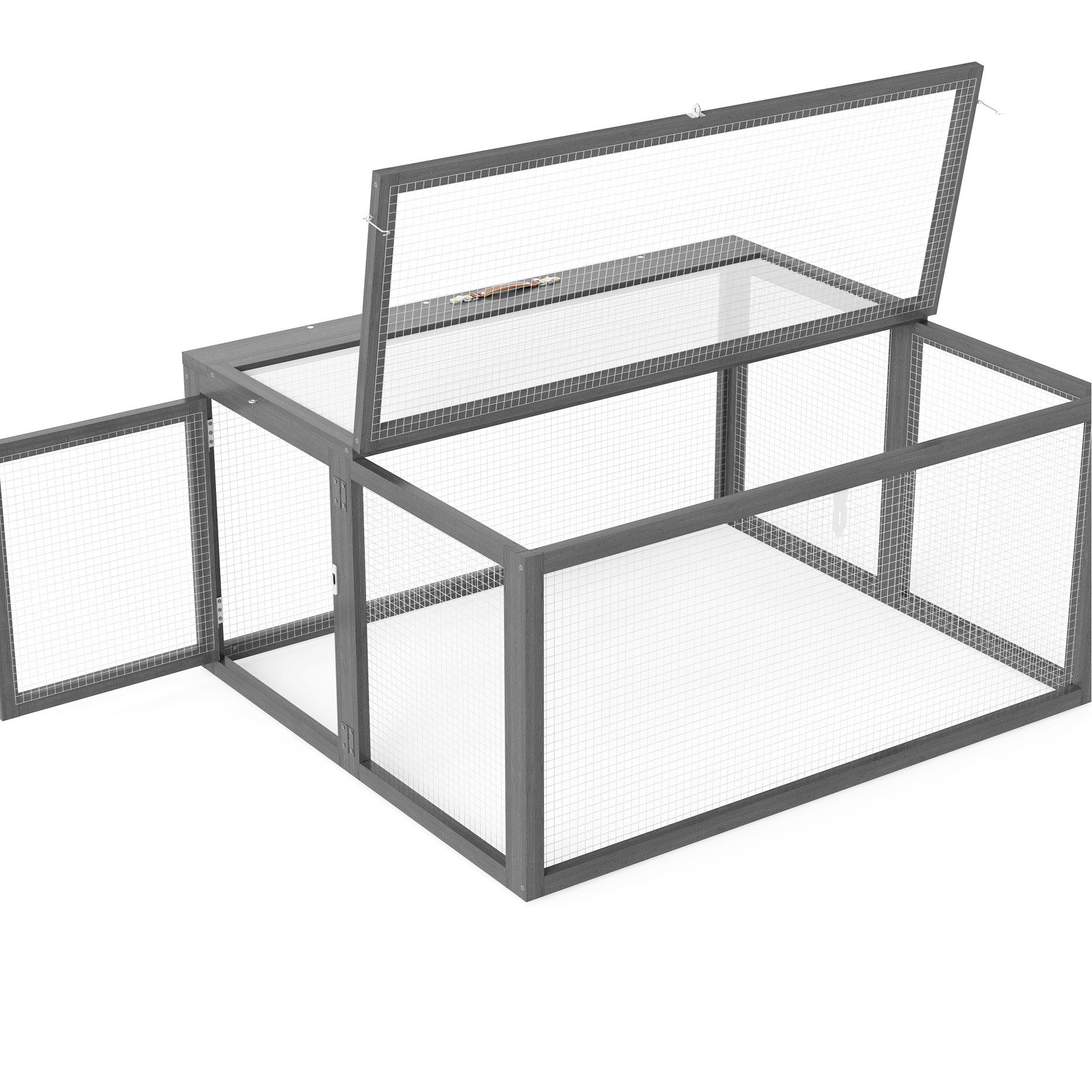 August Grove Folding Rabbit In Grey - Crafted From Fir And Galvanized ...