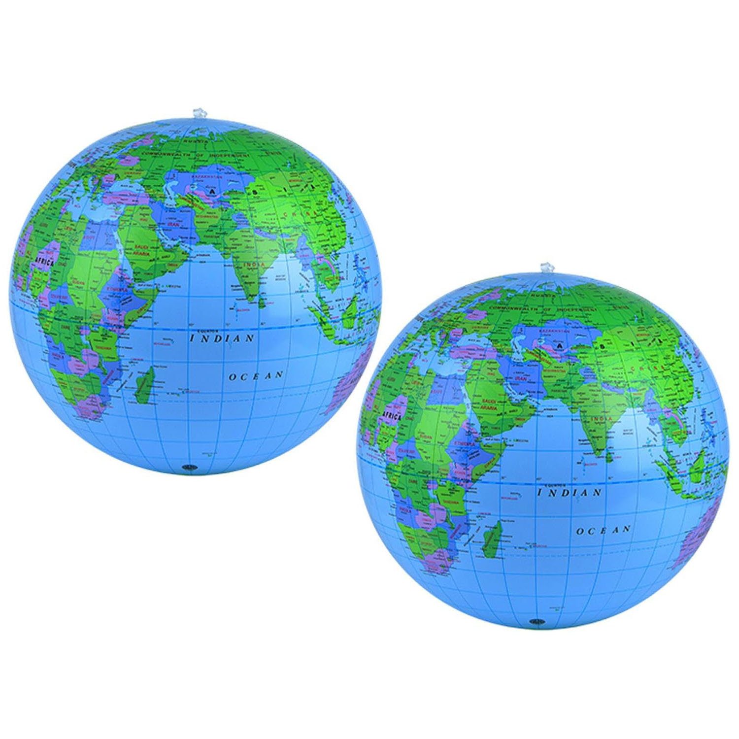 Wrought Studio™ 12" Inflatable World Globe (2-Pack) - PVC Beach Ball ...