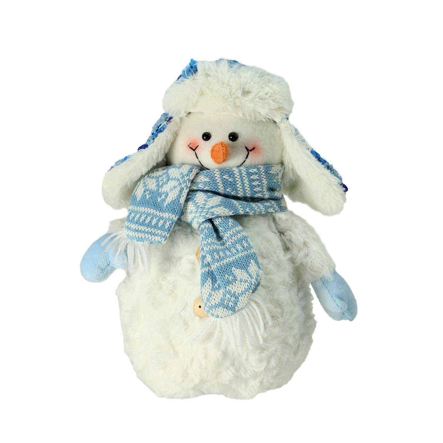 Northlight Seasonal 9.5" Arctic Blue and White Snowman Wearing Trapper ...