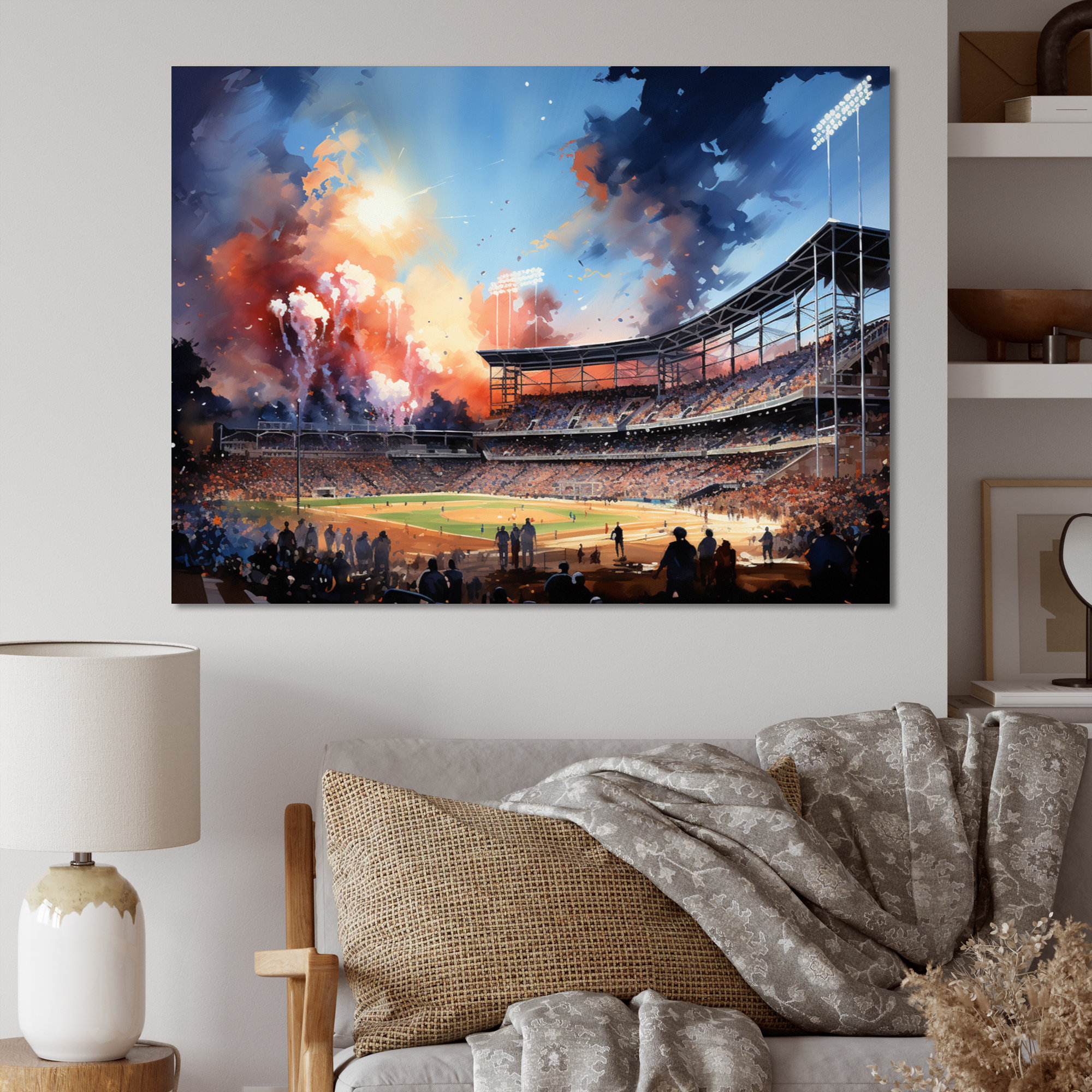 Latitude Run® Sport Stadium In Spotlight III - Architecture Wall Art ...