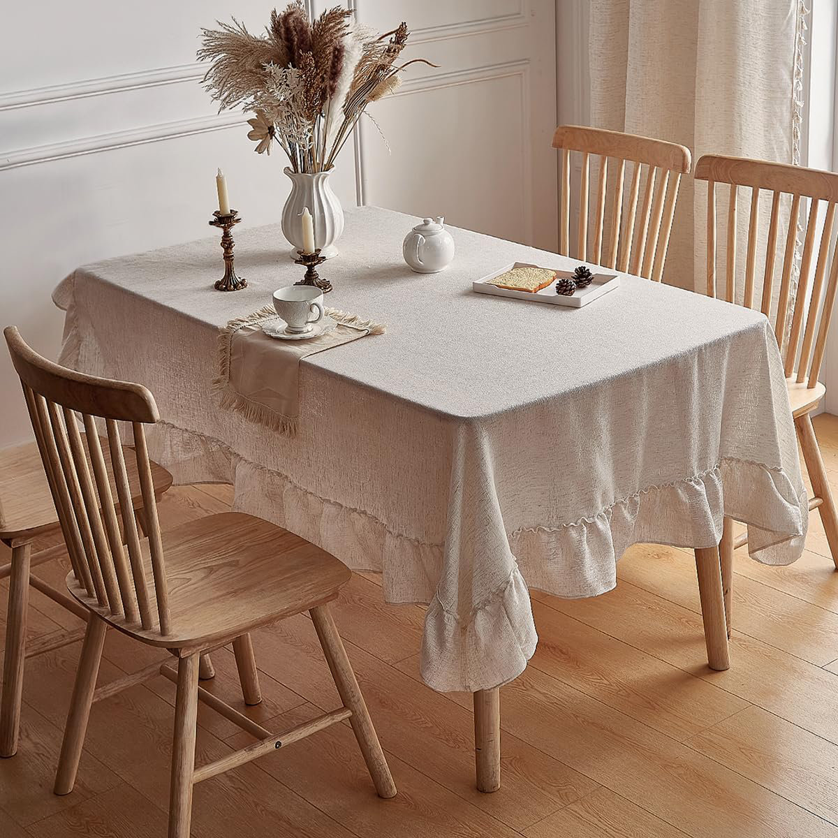 Red Barrel Studio® Ruffle Patchwork Tablecloth Rectangle | Wayfair