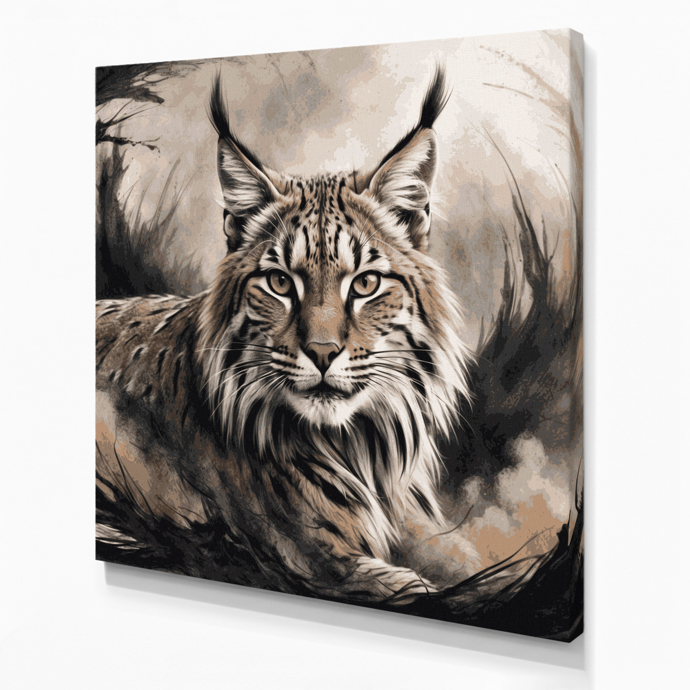 Latitude Run® Big Cats Carpathian Lynx Gray Canvas Wall Art | Wayfair
