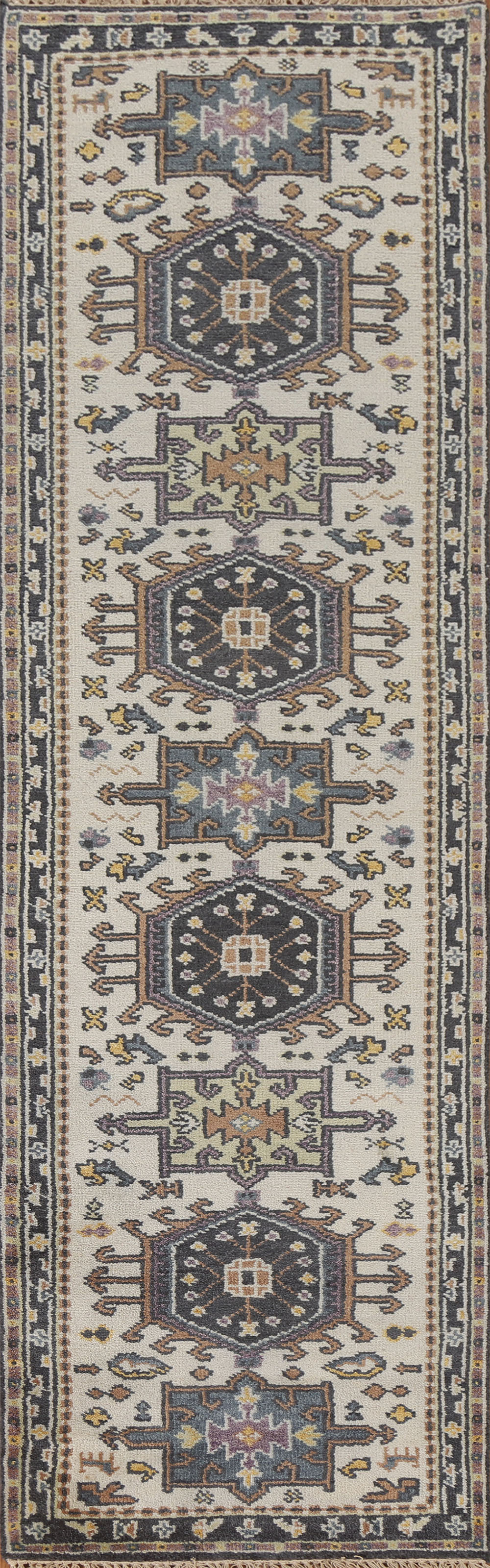 Bloomsbury Market Geometric Traditional Wool Runner Rug 3x10 | Wayfair