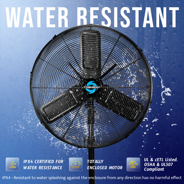 Tornado Fans Tornado - 24 Inch Outdoor Rated IPX4 Water-Resistant High ...