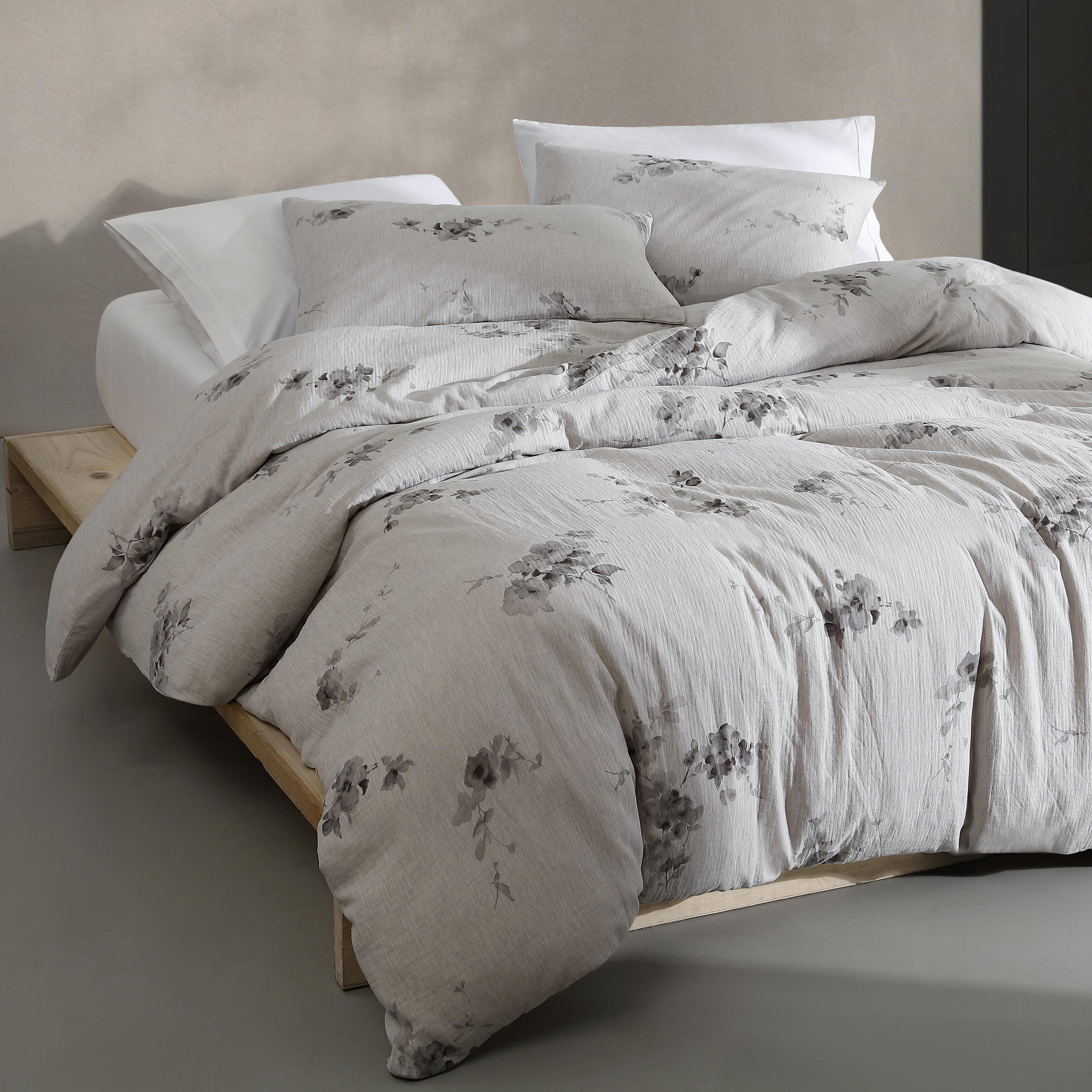 Calvin Klein Aquarelle Floral Cotton Grey Comforter Set & Reviews | Wayfair