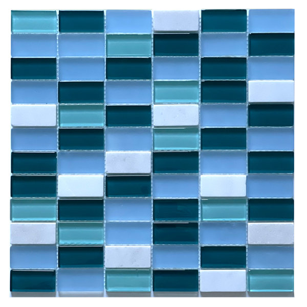 NovoTileStudio Catania 1" x 2" Marble/Glass Mosaic Wall & Floor Tile ...