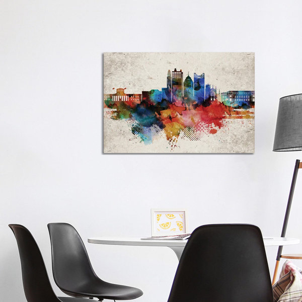 Brayden Studio Columbus Abstract by WallDecorAddict - Wrapped Canvas ...