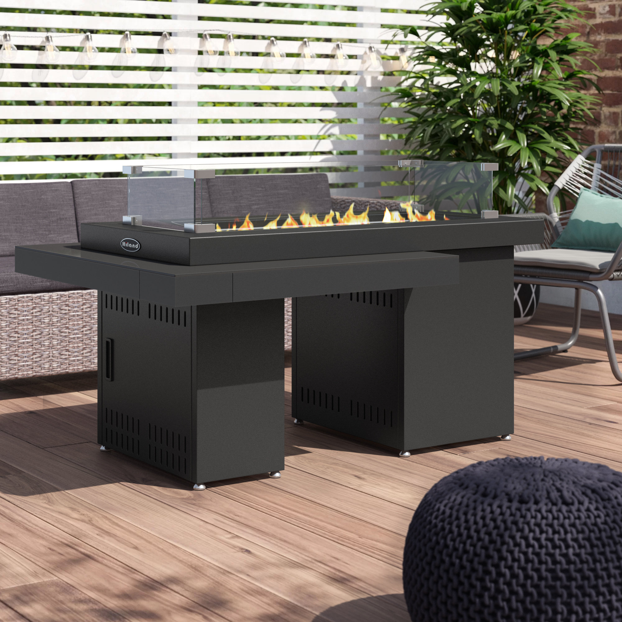 Latitude Run® Tamaroa Two Tiered Steel Propane Fire Pit & Reviews ...