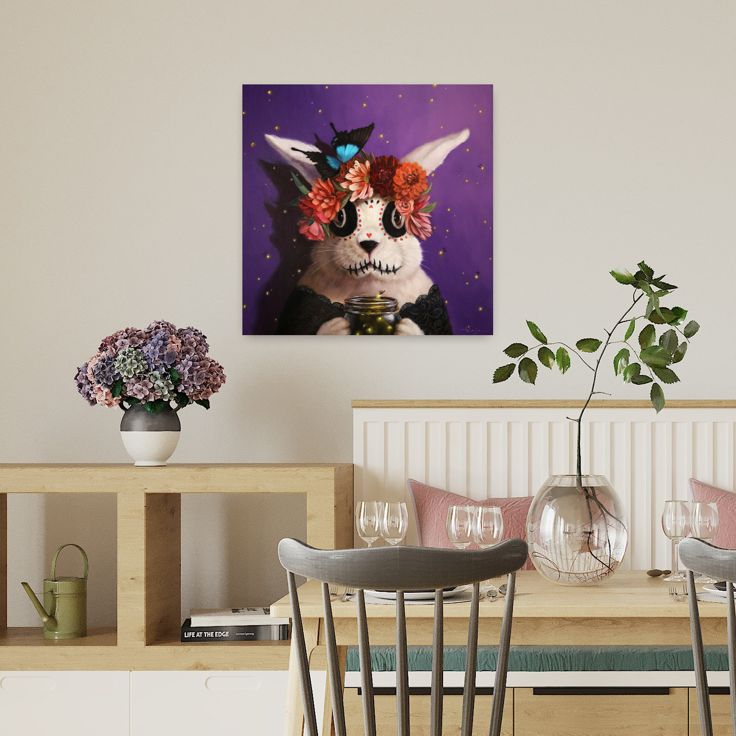 Ivy Bronx The Firefly Keeper Contemporary Rabbit City Art | Wayfair