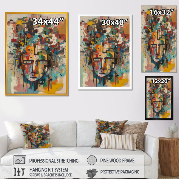 Wrought Studio™ Abstract Face Portrait II - Abstract Liquid Ink Canvas ...