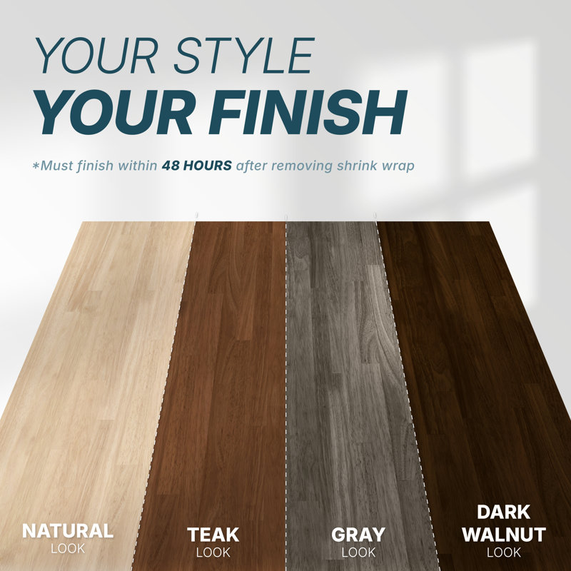 Millwood Pines Hanish Hevea Solid Wood Butcher Block Countertop for ...