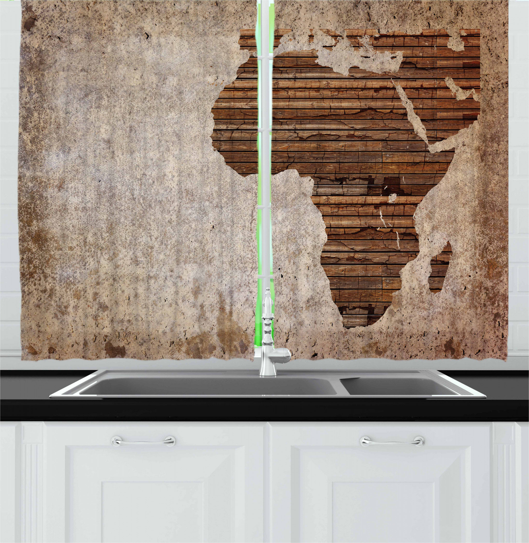 East Urban Home African 2 Piece Kitchen Curtain | Wayfair