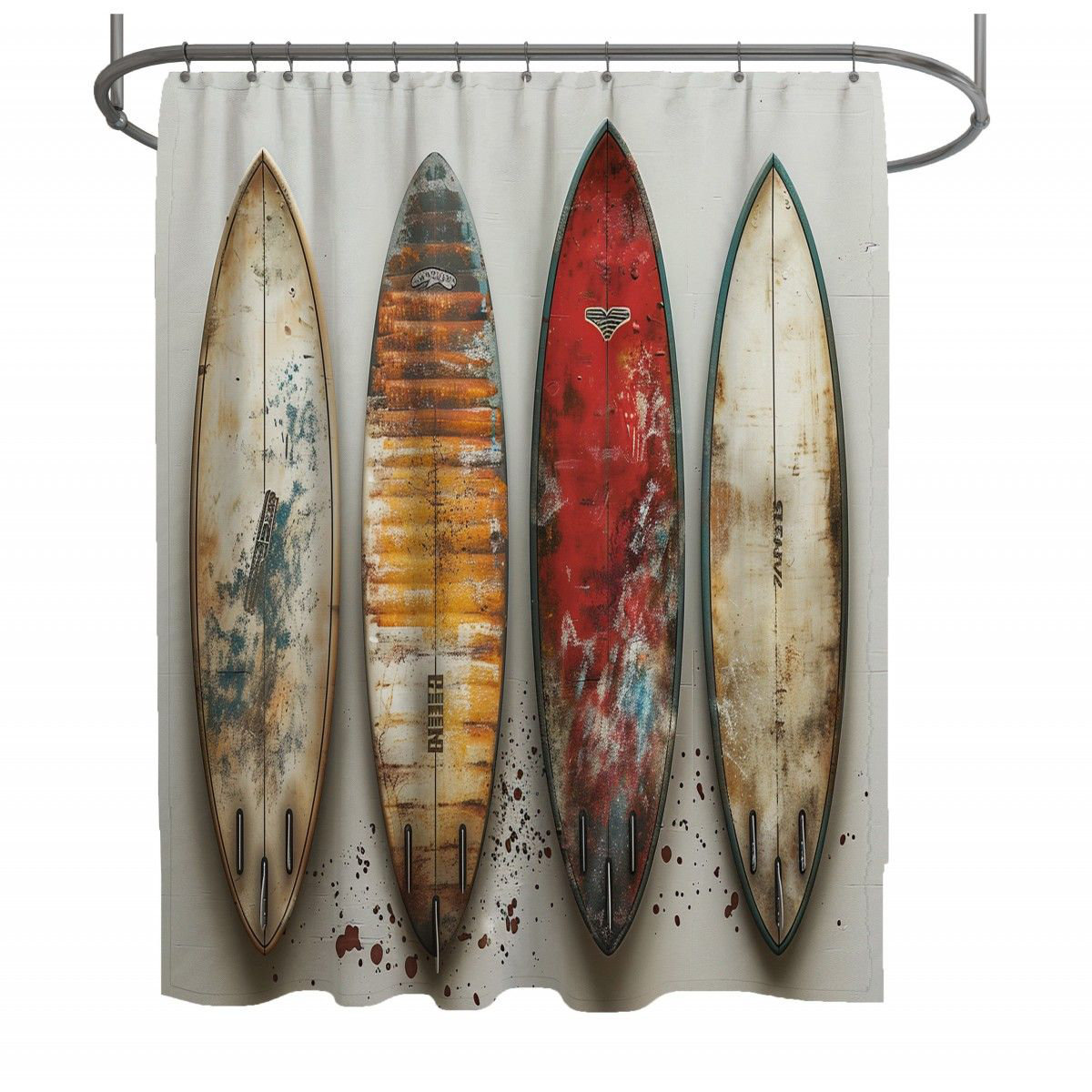 VisionDecor Surfboards Shower Curtain - Sports Bathroom Decor | Wayfair