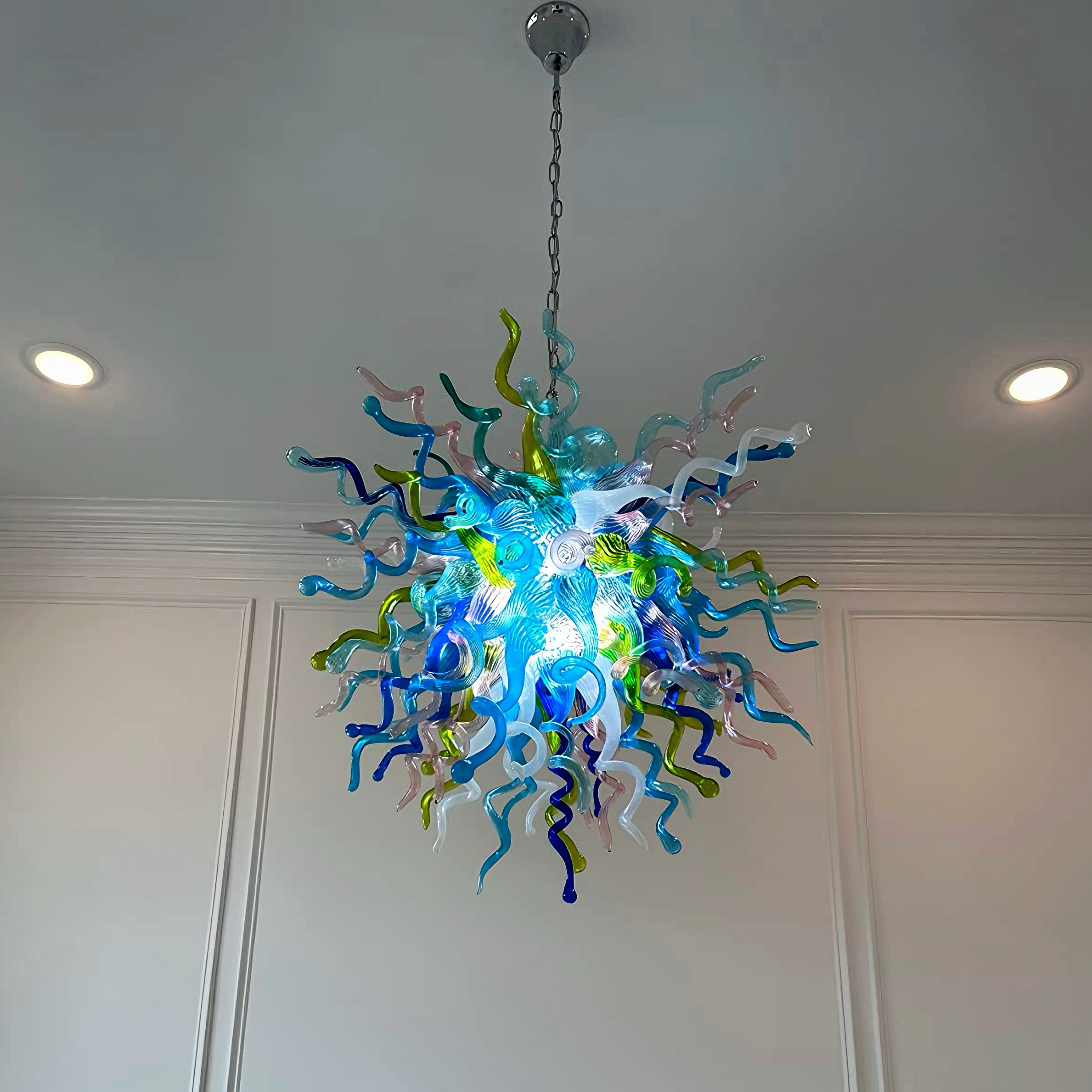 Ivy Bronx Exquisite Hand Blown Glass Chandeliers, Semi-recessed Ceiling ...