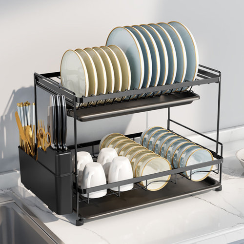 Belfry Kitchen Broadoaks Metal 2 Tier Dish Rack & Reviews | Wayfair.co.uk