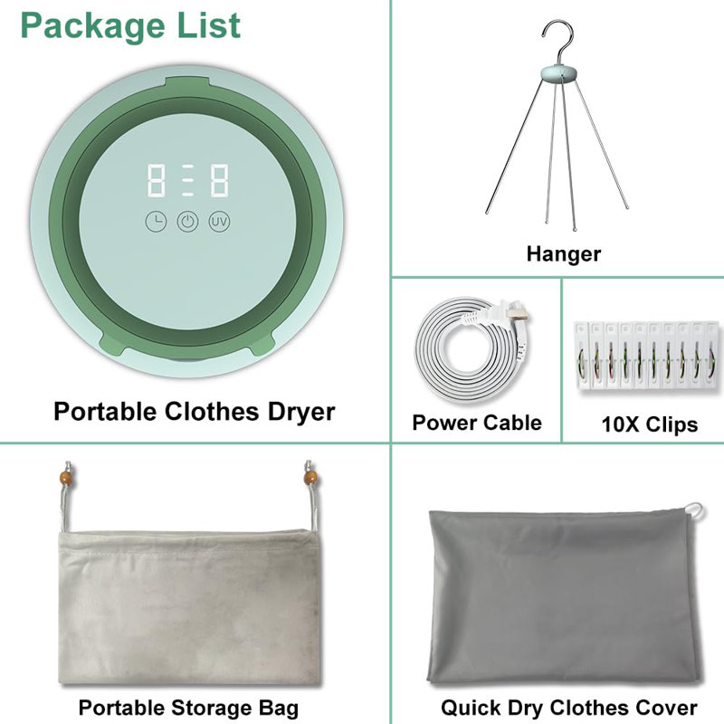 IFBECT Portable Electric Clothes Dryer Multifunctional Heated Drying ...