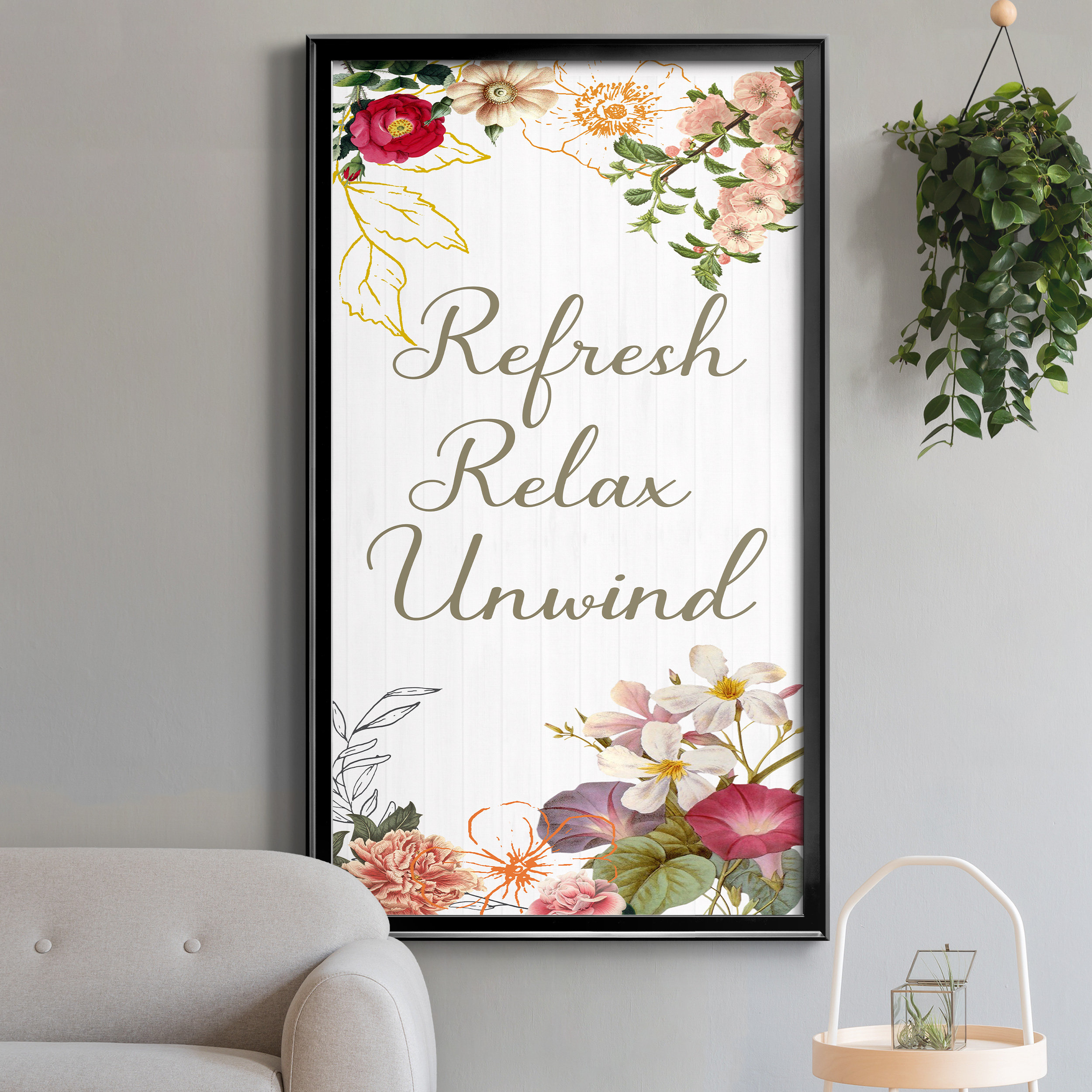Trinx Refresh, Relax, Unwind - Picture Frame Textual Art Print on ...