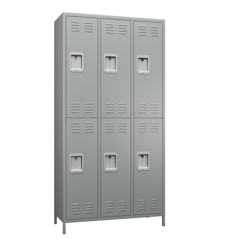 17 Stories 2 Tier, 6 Section Metal Lockers Armoire with 12 Hooks for ...