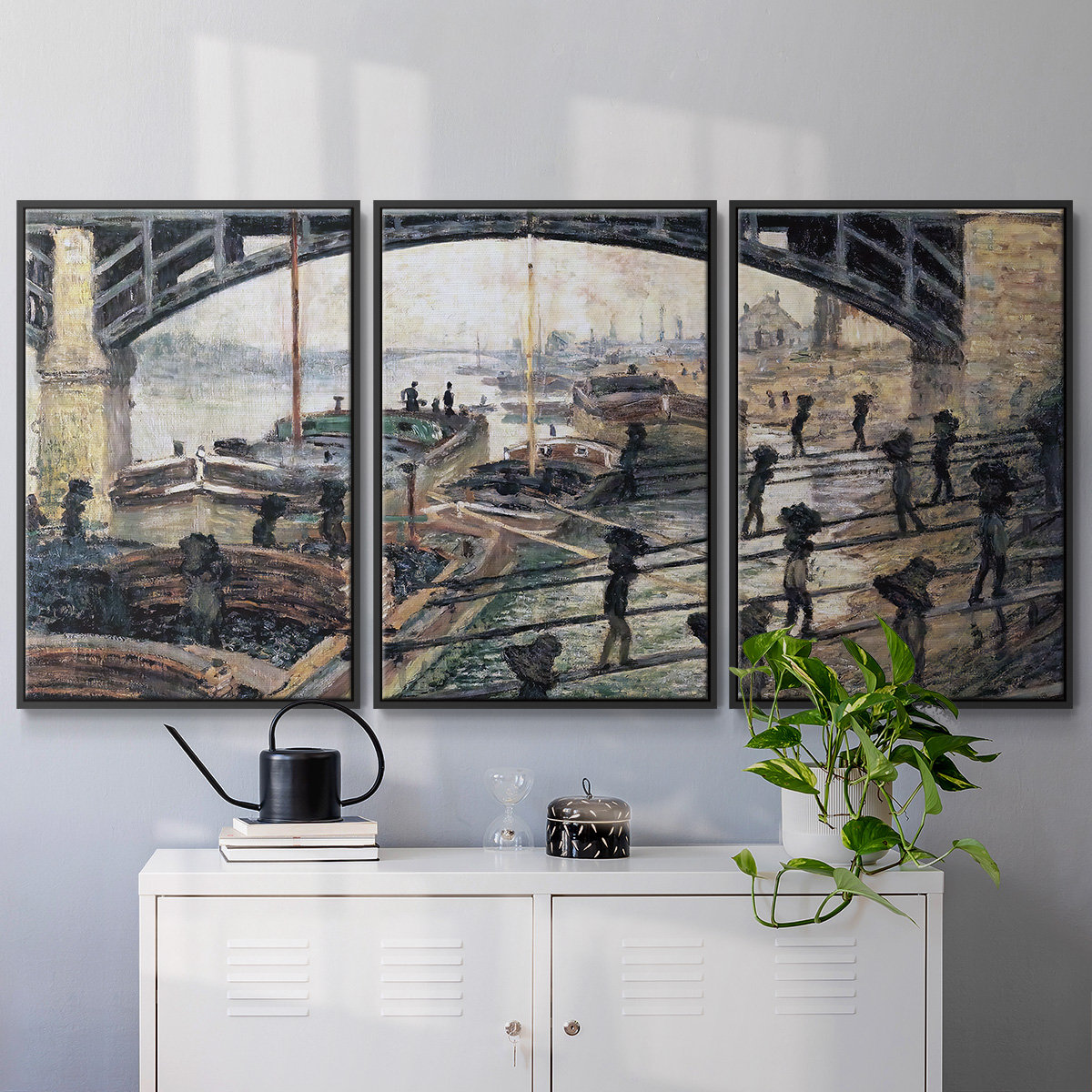 Winston Porter Coal Dockers, 1875 Framed On Canvas 3 Pieces Painting ...
