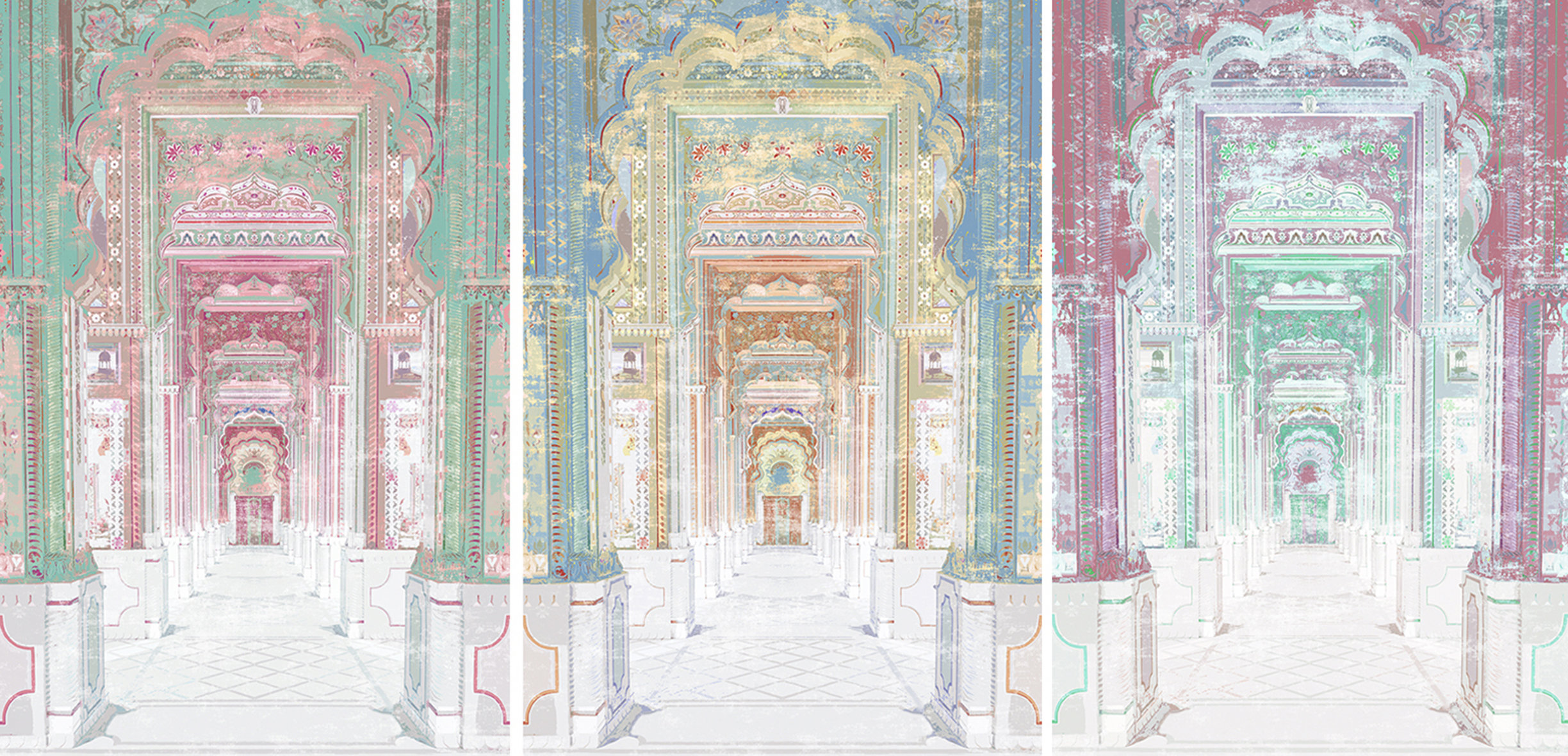 Nicolette Mayer Palatial Jaipur Acrylic Triptych Wall Art - Wayfair Canada