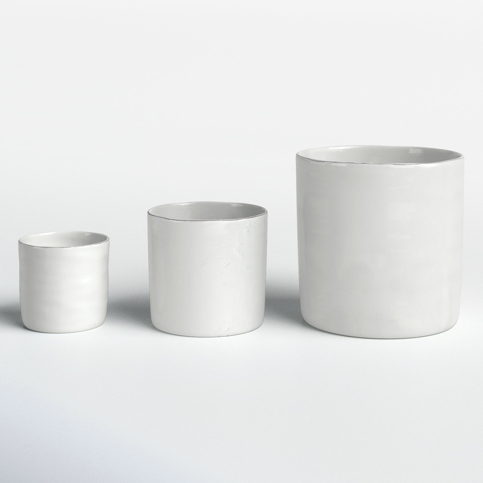 Birch Lane™ Abilene Studio 3 Piece Ceramic Cachepot Set | Wayfair