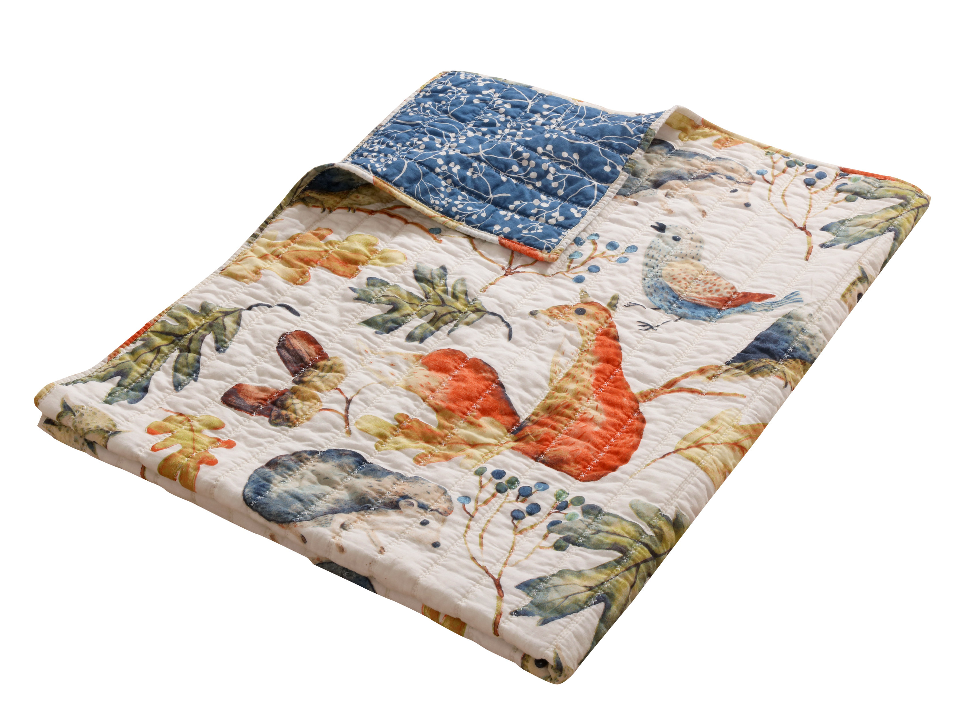 Barefoot Bungalow Willow Reversible Quilted Throw & Reviews | Wayfair