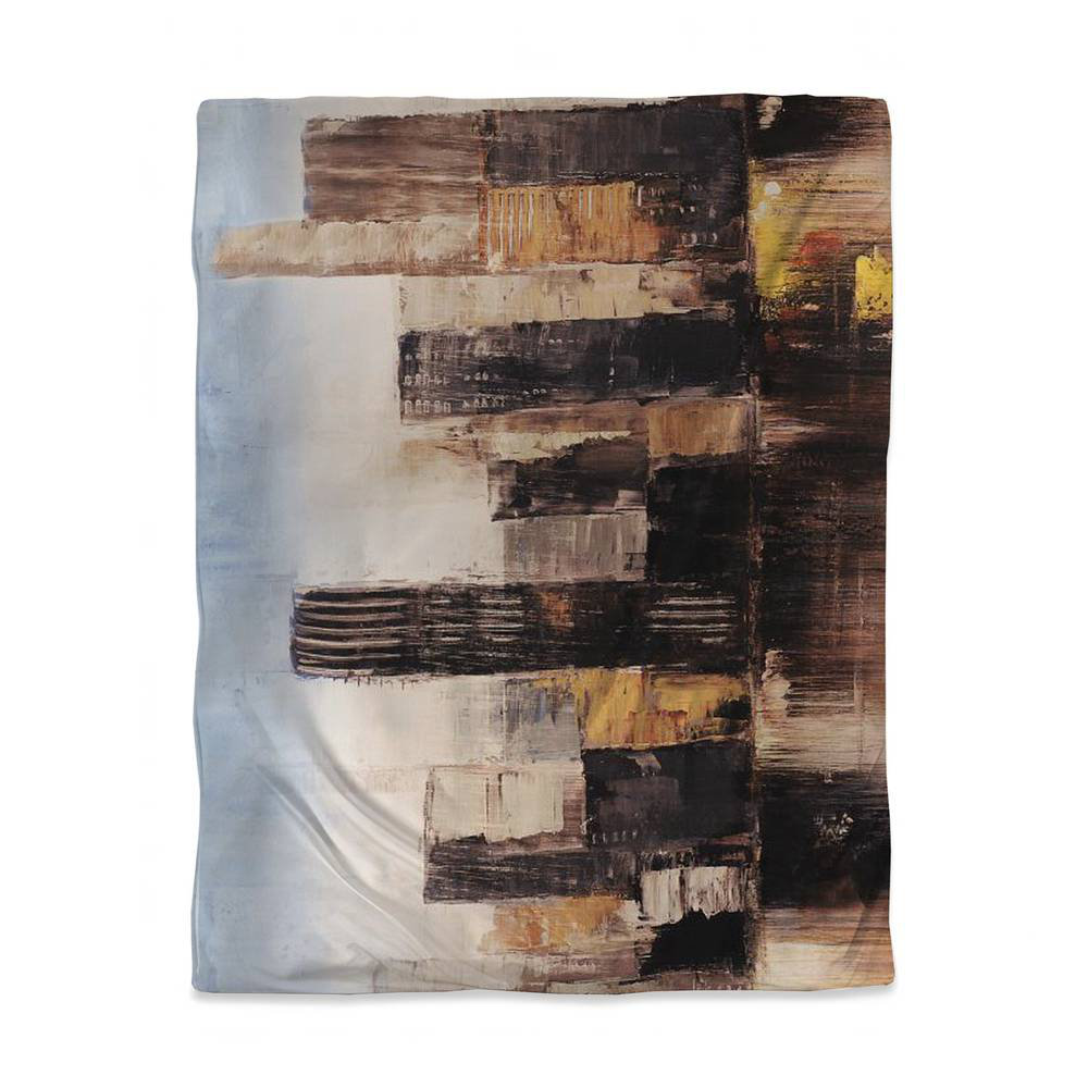 Begin Edition International Inc. Striped Abstract Buildings Blue Duvet ...