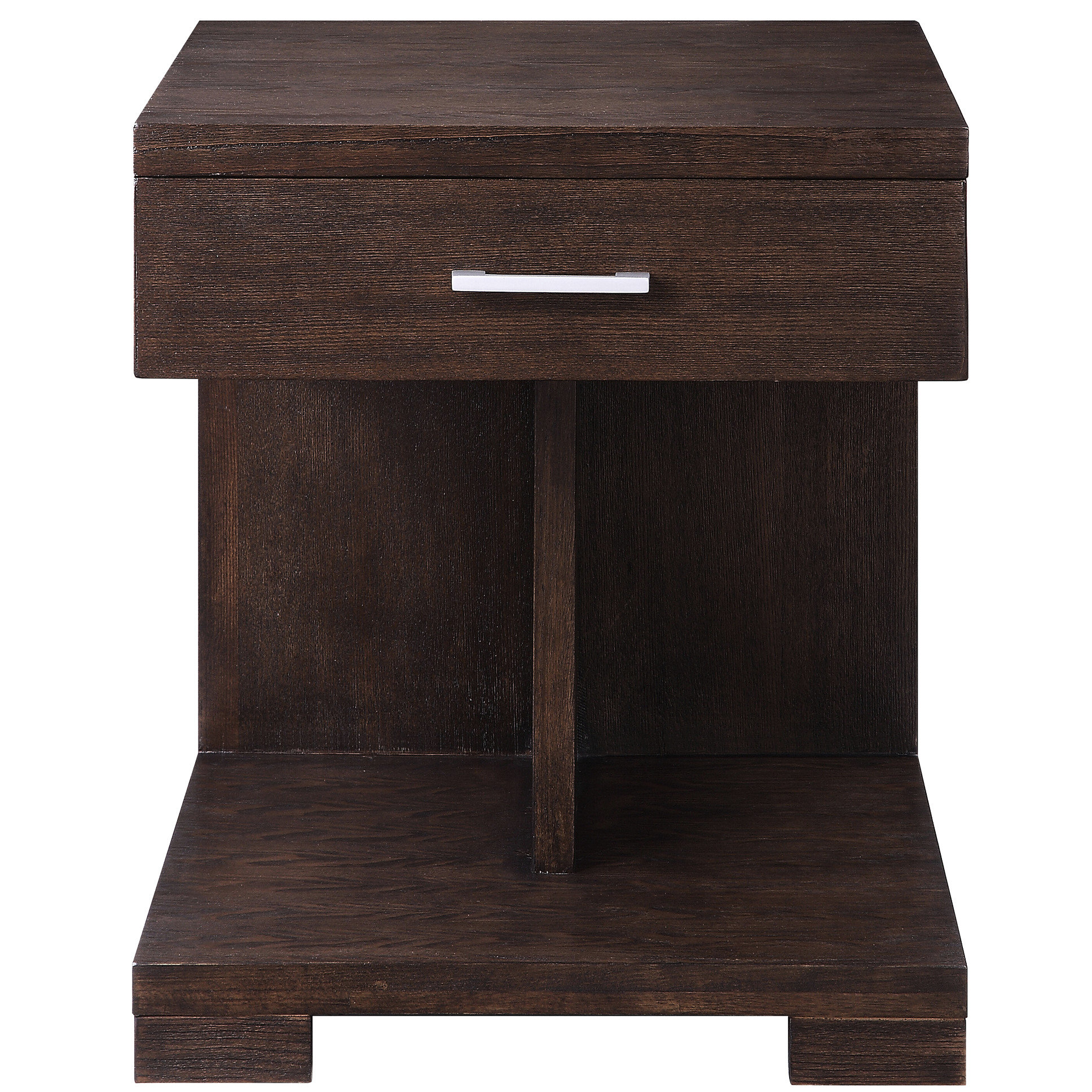 Latitude Run® Contemporary Walnut End Table For Home With Drawer And ...