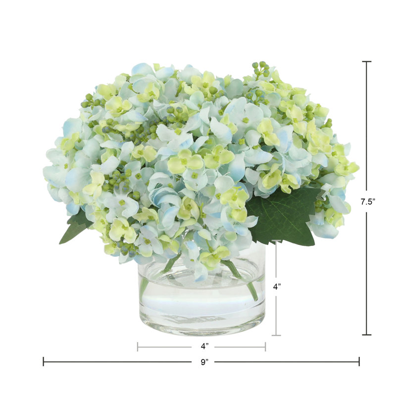 Creative Displays, Inc. Hydrangeas Arranged in a Glass Vase | Perigold