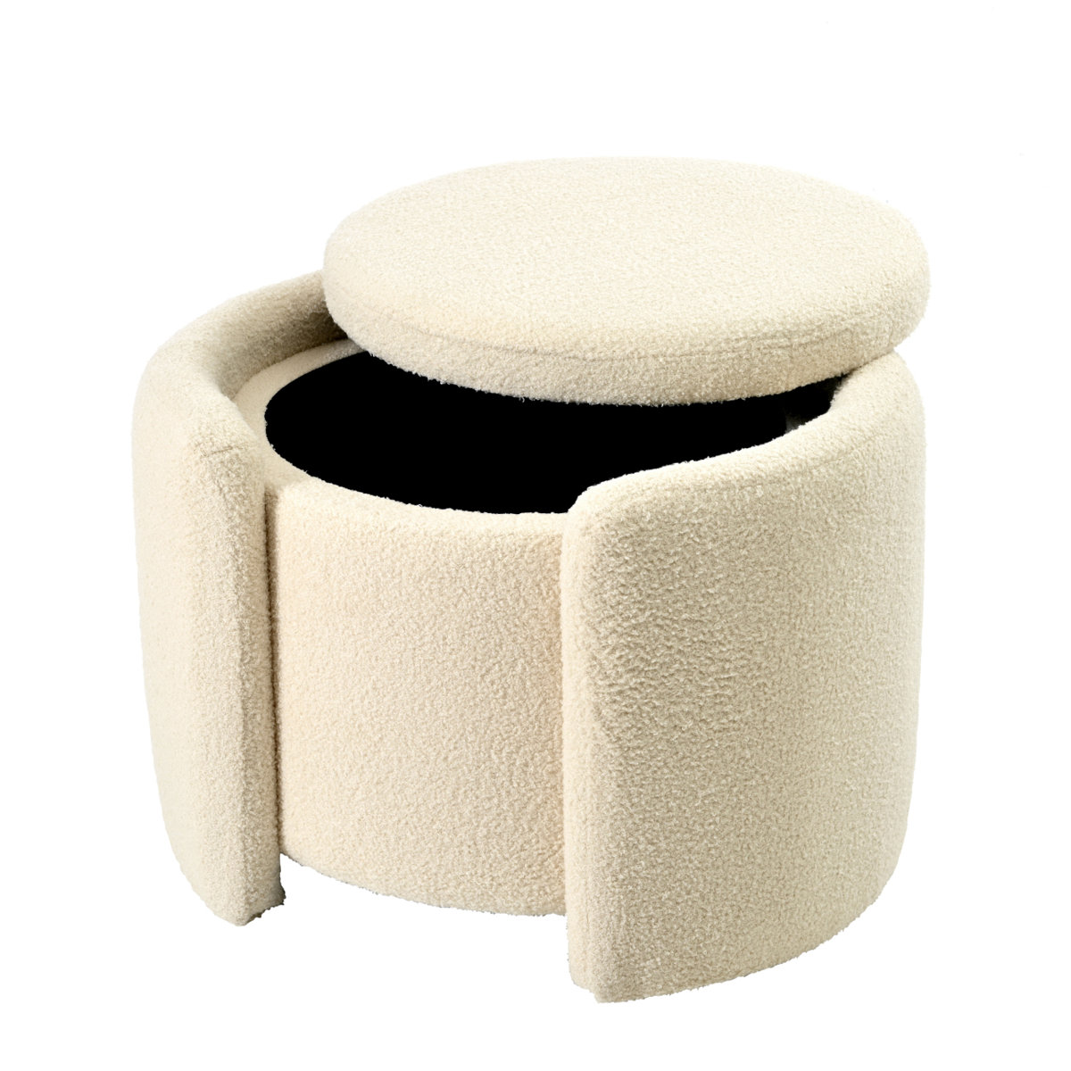 Winston Porter Modern Ottoman With Storage Round Ottoman Upholstered ...