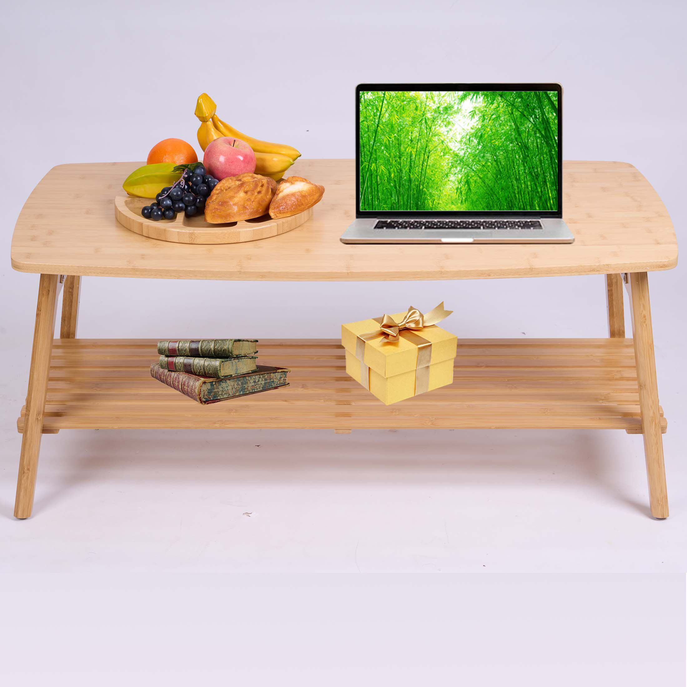 George Oliver Markael Fully Assembled Coffee Table Bamboo Foldable ...