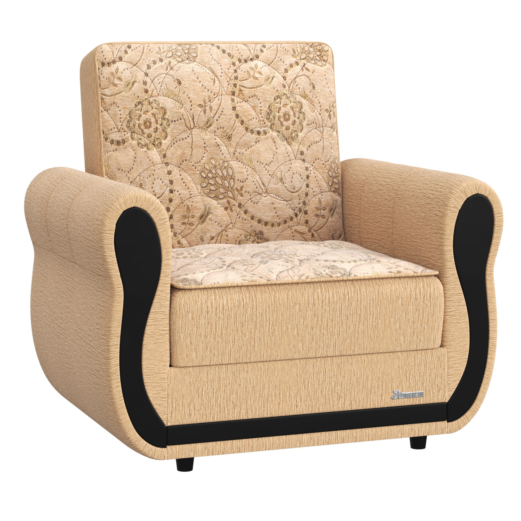 Darby Home Co Upholstered Convertible Sleeper Arm Chair with Storage ...