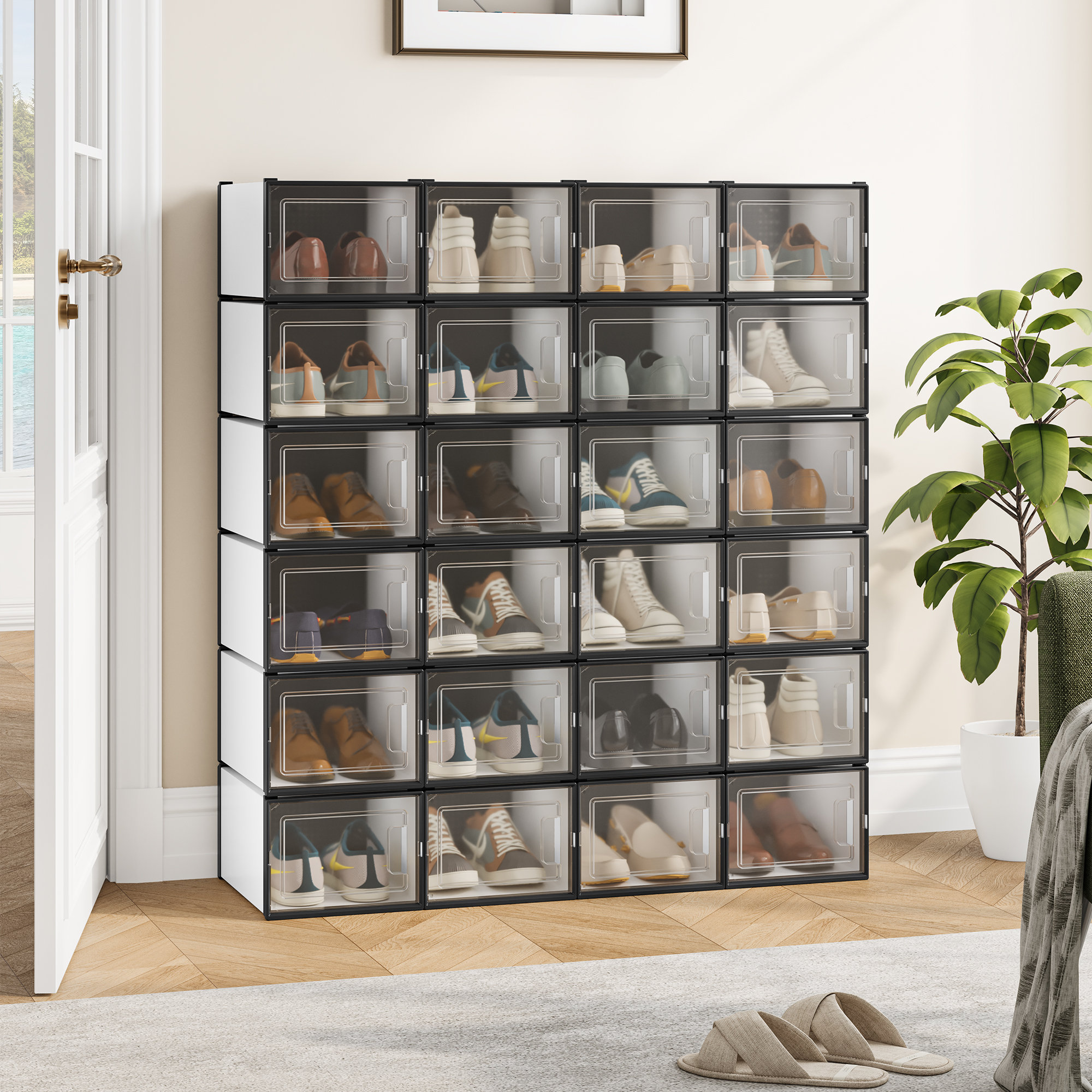 Rebrilliant 24 Pair Shoe Storage Box | Wayfair