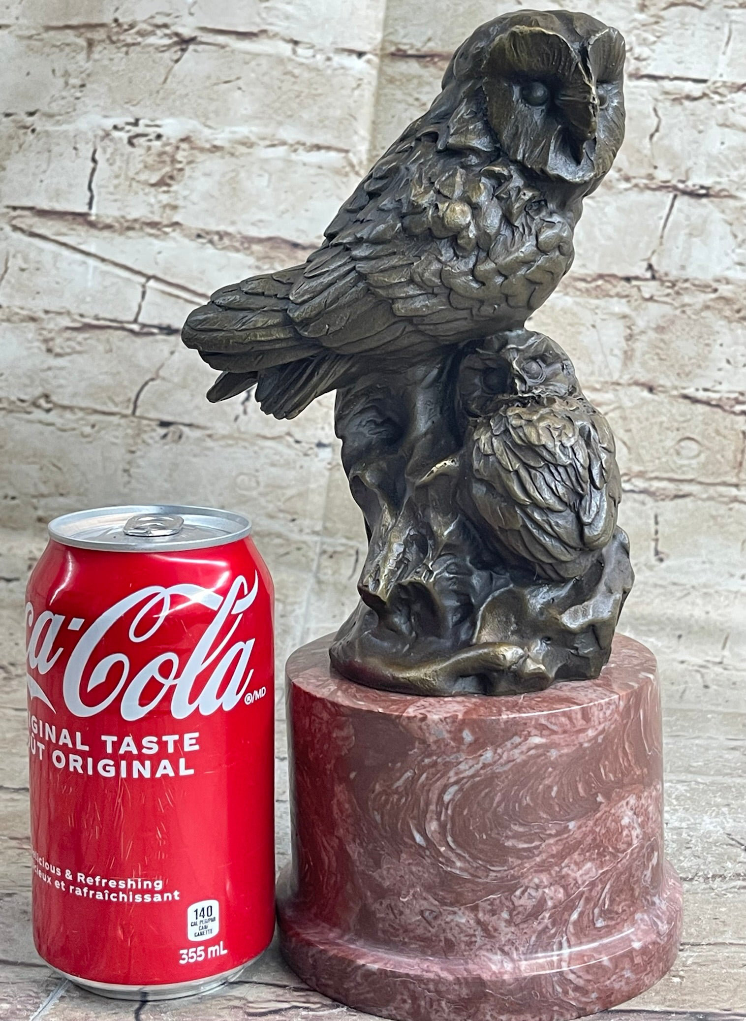 Loon Peak® Johnita Bronze Sculpture Statue Of Two Owls Birds On A Red ...