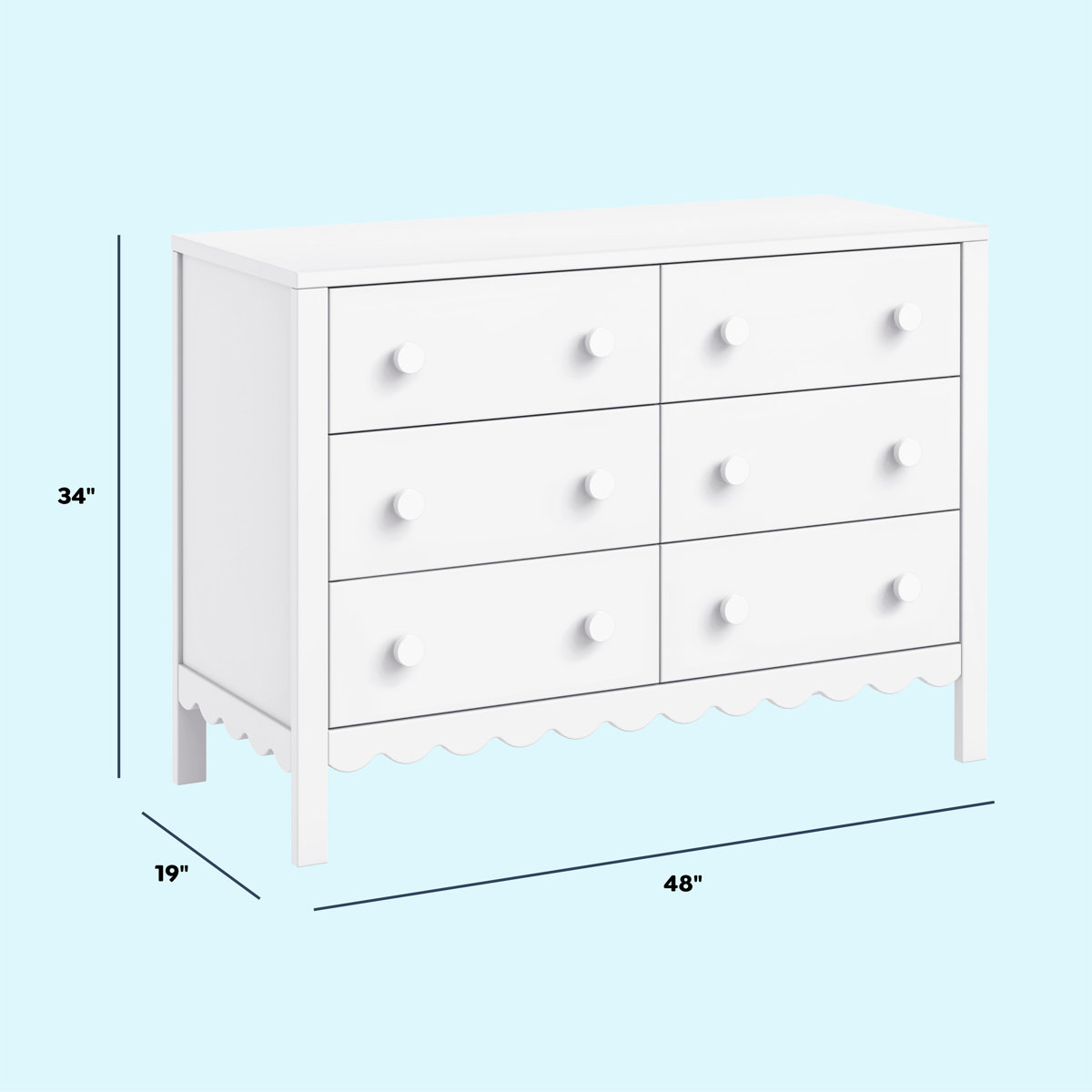 daVinci Sammy Scallop 6-Drawer Dresser & Reviews | Wayfair