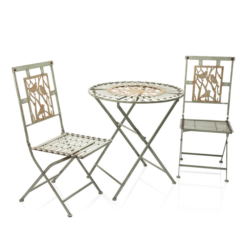 August Grove® Robb Indoor/Outdoor Bird Design 3-Piece Bistro Set ...