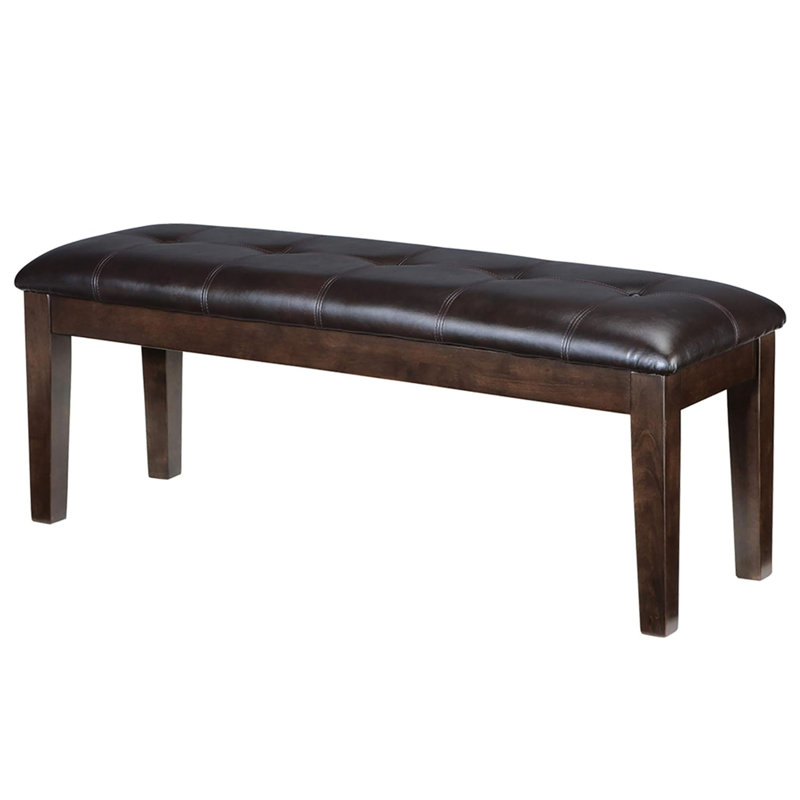 Beniar Traditional Upholstered Dining Room Bench, Dark Brown | Wayfair