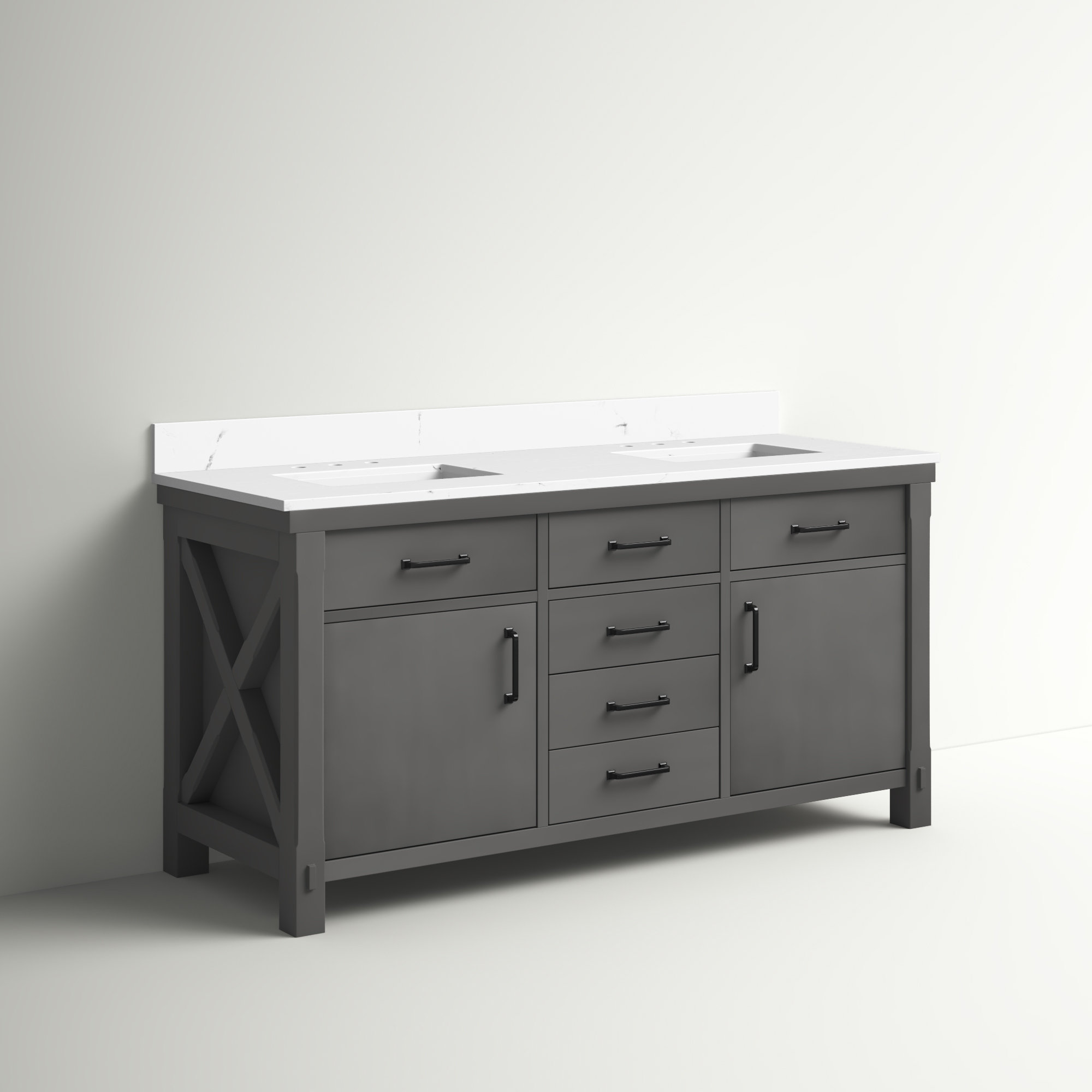 Sand & Stable Duane 60" W x 22" D x 33.9" H Double Bathroom Vanity ...