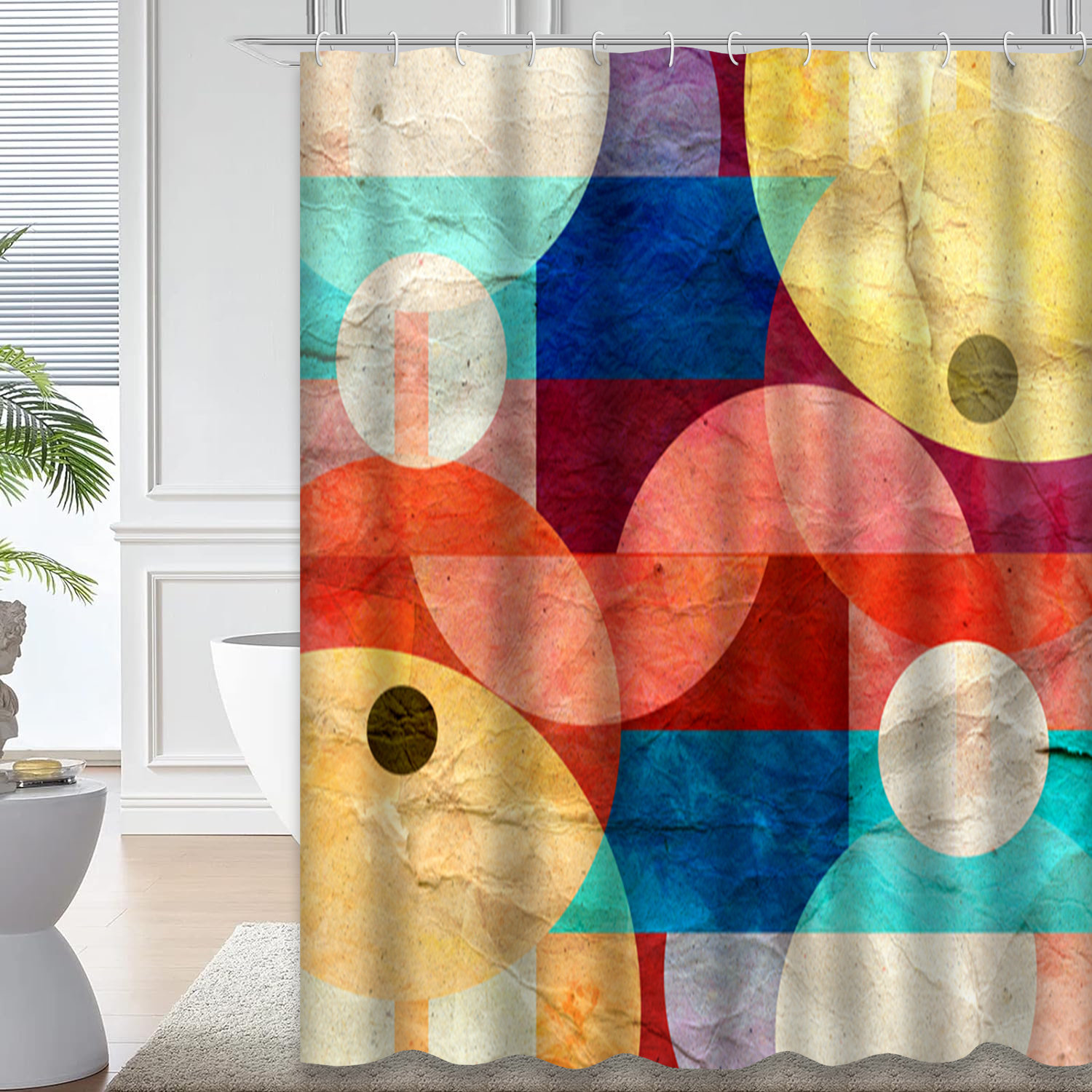 FYATHM Bright Water Waterproof Shower Curtain,Watercolor Bright ...