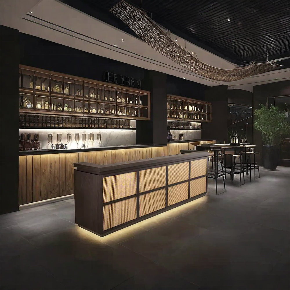 LKIWXAQ RECEPTION DESK Vintage Bar Counter Reception Desk 102.36'' Home ...