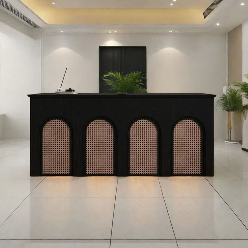 Bayou Breeze Standing reception desk,Country Reception Desk | Wayfair
