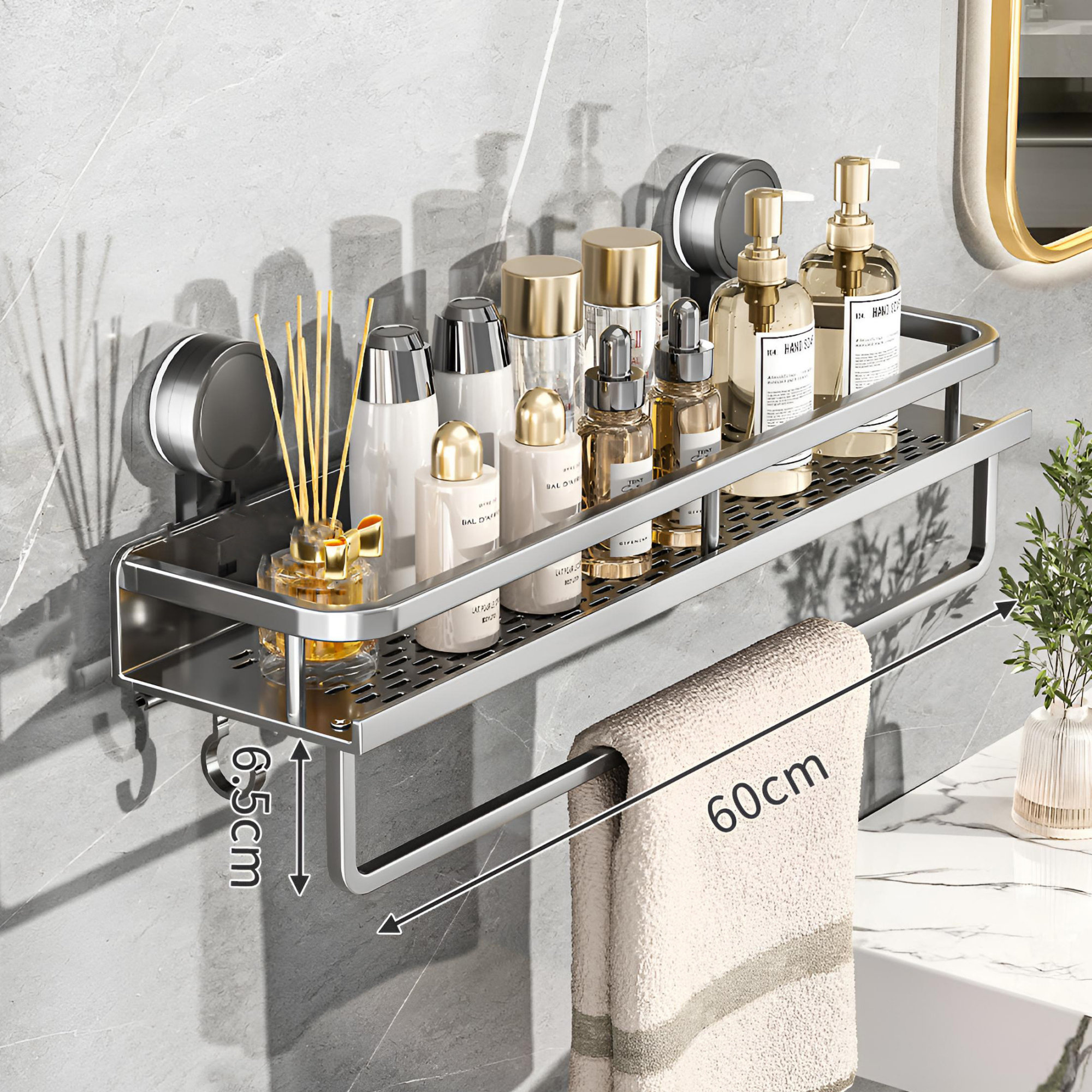 Rebrilliant Strong Suction Cup Storage Rack For Bathroom Storage | Wayfair
