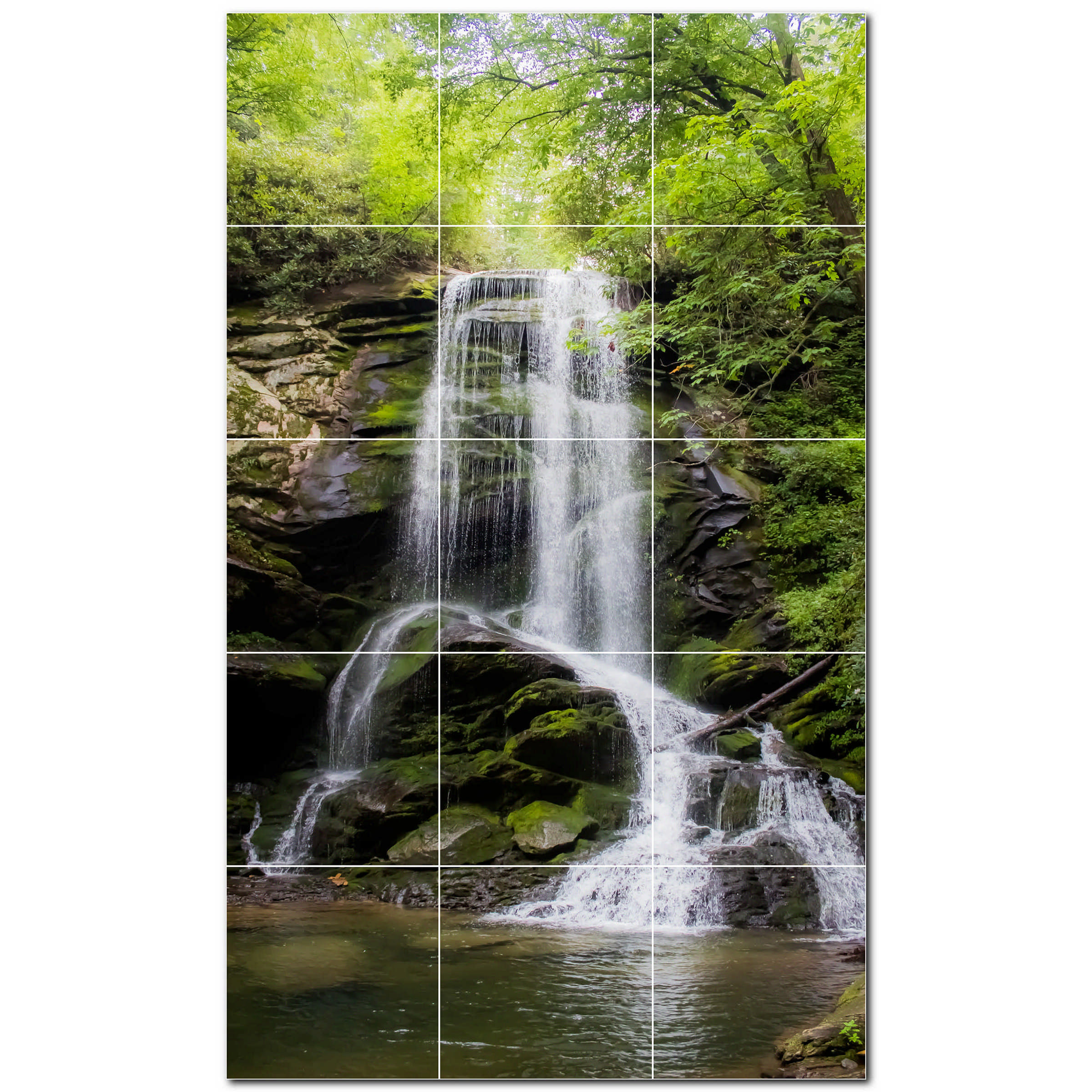 Picture-Tiles.com 24" x 40" Ceramic Waterfalls Photo Decorative Mural ...