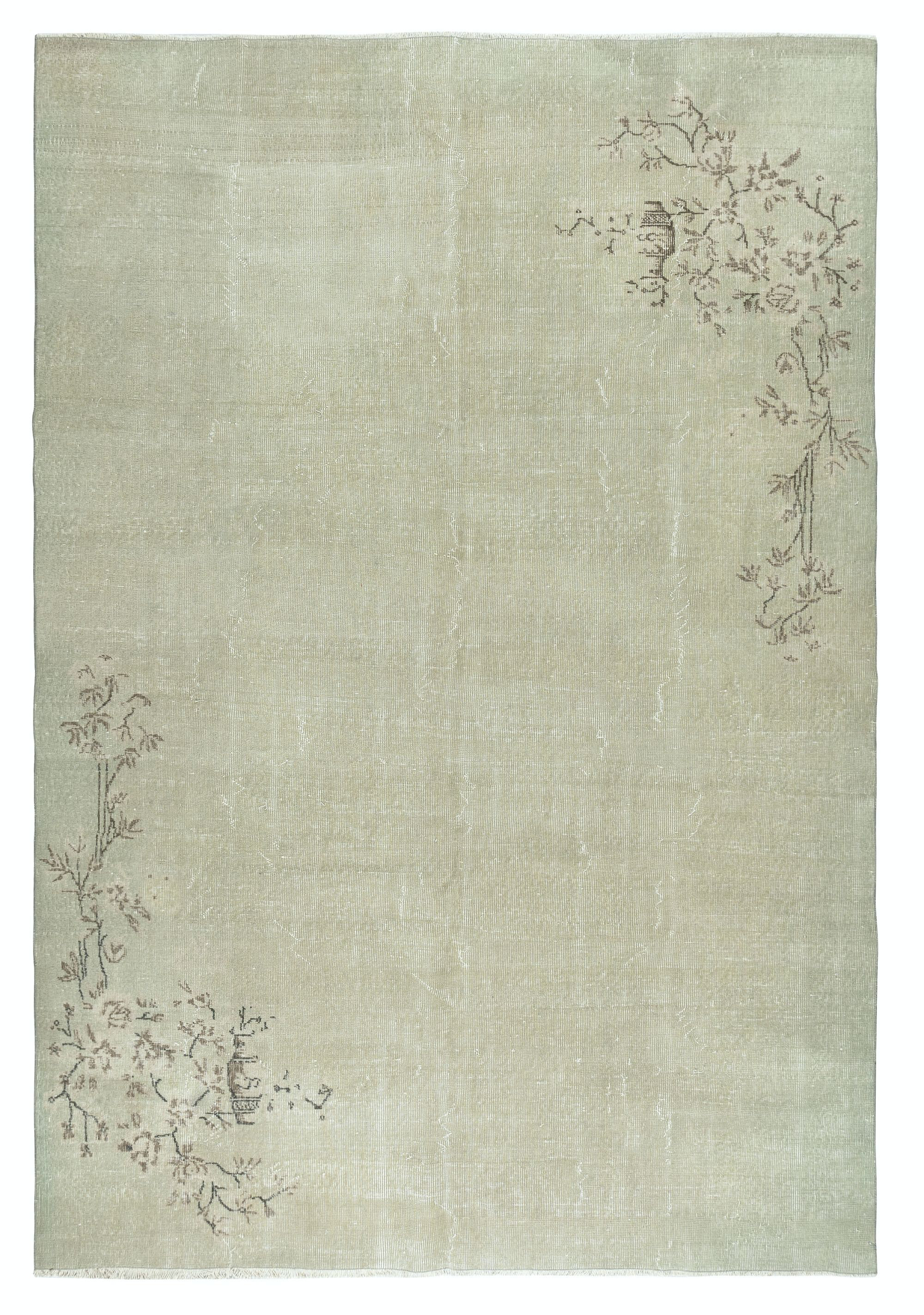 Red Barrel Studio® One of a kind Vintage Sun Faded Area Rug, Art Deco ...