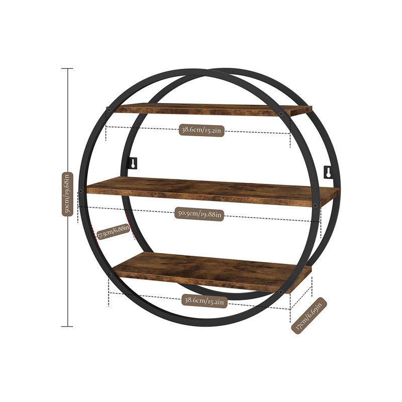 17 Stories Floating Shelves,3 Tier Decorative Geometric Circle Wall ...