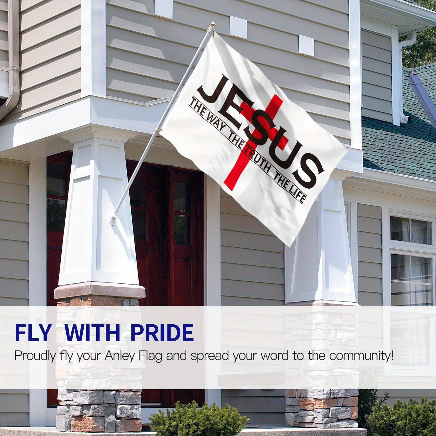 ANLEY Fly Breeze 3x5 Foot Jesus The Way The Truth The Life Flag - Christian Flags Polyester ...
